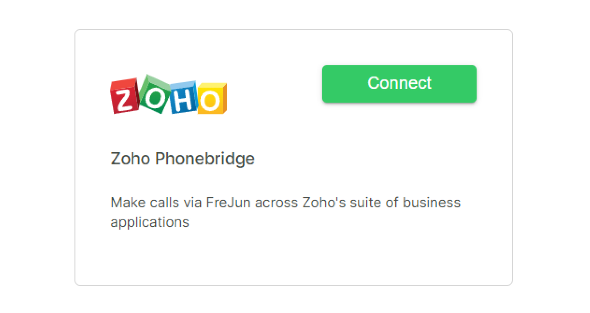Zoho PhoneBridge Integration